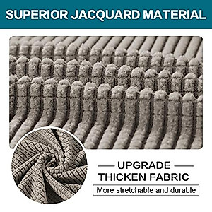 4 Piece Sofa Covers For 3 Cushion Couch Sofa Slipcover Soft Couch Cover For Dogs-Washable Sofa Furniture Covers With 3 Individual Cushion Covers, Feature Thick Jacquard Fabric (3 Cushion Sofa, Taupe)