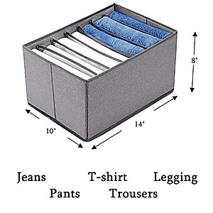 Clothes Drawer Organizer, 7 Grids Wardrobe Clothes Organizer for Weekly Clothes Organizer for Kids Stackable Jean Sweater Pants Organizer for Closet Sturdy Not Easy To Deform