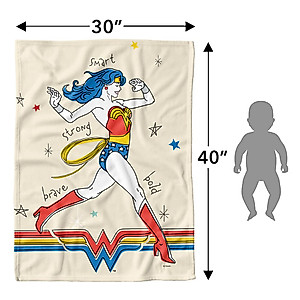 LOGOVISION Wonder Woman Lightweight Baby Blanket, 30"X40", Making A Wonder Woman Unisex for Infants Girls & Boys