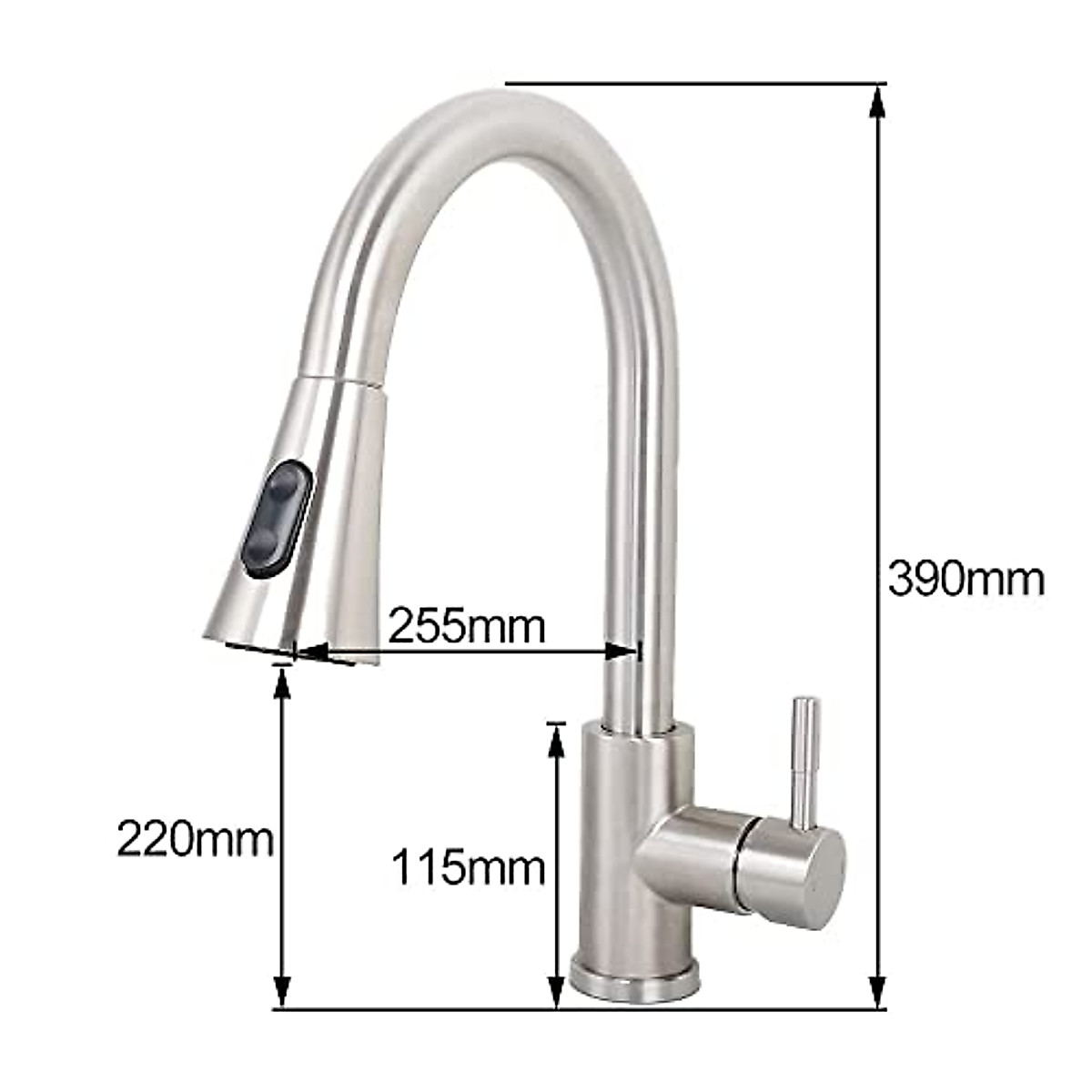 Kitchen Faucet with Pull Down Sprayer Brushed Nickel, High Arc Single Handle Kitchen Sink Faucet Without Deck Plate, Commercial Modern Stainless Steel Kitchen Sink Faucet (Brushed Nickle)