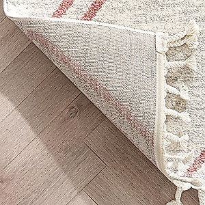 Well Woven Kennedy Reeve Modern Chevron Pattern Pink Ivory 5'3" x 7'3" Area Rug