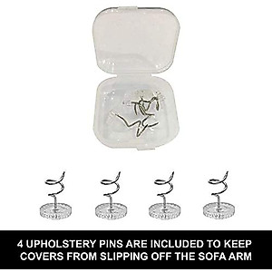 2 Pc Anti-Slip Spandex Stretch Fabric Sofa Armrest Cover Set Recliner,Armchair,Couch Armrest Protector for Upholstered Furniture Fitted Jacquard Design Material |Strapless with Free PINS (Rose Dawn)