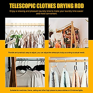 Cabilock Drying Rack Clothing Drying Rack Clothing Metal Clothesline Props Washing line Prop Floral Clothesline Prop Metal Clothes Prop Retractable Clothes Rods Outdoor Clothing Outdoor Clothing