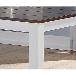 Acme Green Leigh Rectangle Wooden Dining Table in White and Walnut