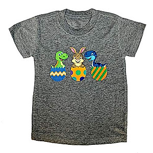SoRock Easter Bunny Dinosaur Egg Youth, Toddler & Baby Grey T-Shirt - 3T