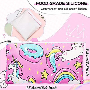 6 Pack Reusable Snack Bags for Kids with Zipper Food Safety Washable Lunch Kids Food Storage Pouch Sandwich Bags Dual Layer Bags (6.9 x 3.7 Inch)