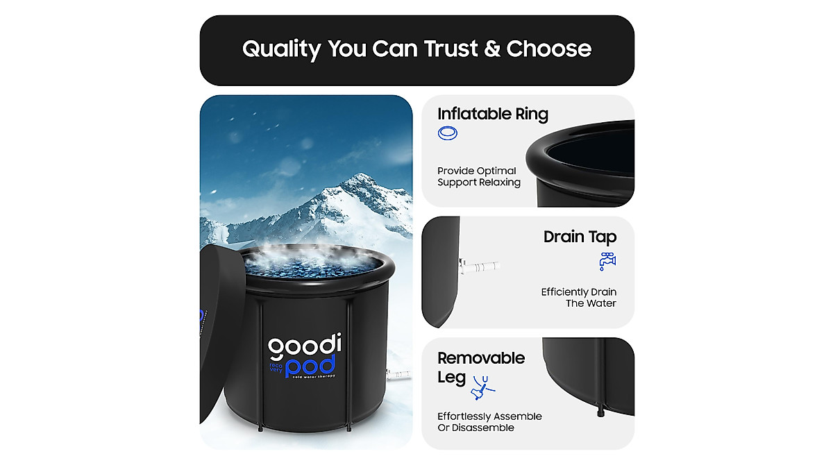 GOODI 110 Gallons Portable Ice Bath - Cold Water Therapy