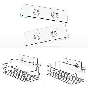 Thideewiz 4 Pcs 2.76x 7.78 Inch Transparent Waterproof Adhesives for Shower Caddy