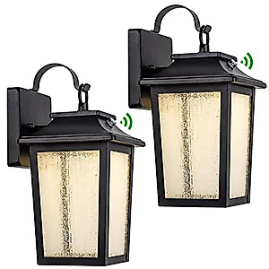 LED Dusk to Dawn Outdoor Lighting - 2 Packs Outdoor Wall Lights for House, 13W 3000K LED Outside Porch Lantern, Black Exterior Wall Sconce for Garage Doorway Garden, 100% Waterproof Anti-Rust