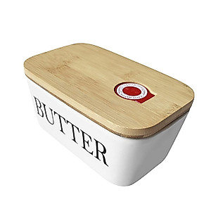 HAPPY KIT Butter Dish with Lid for Countertop, Hold 2 Easten Buttetr ,Large Ceramic Butter Dish with Lid for Countertop Vintage with Lid for Home Kitchen Decor and Accessories