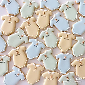 Baby Shower Cookie Cutters, 2 Pieces Baby Onesie and Baby Bib Cookie Cutter Shapes for Birthday Party Baby Shower