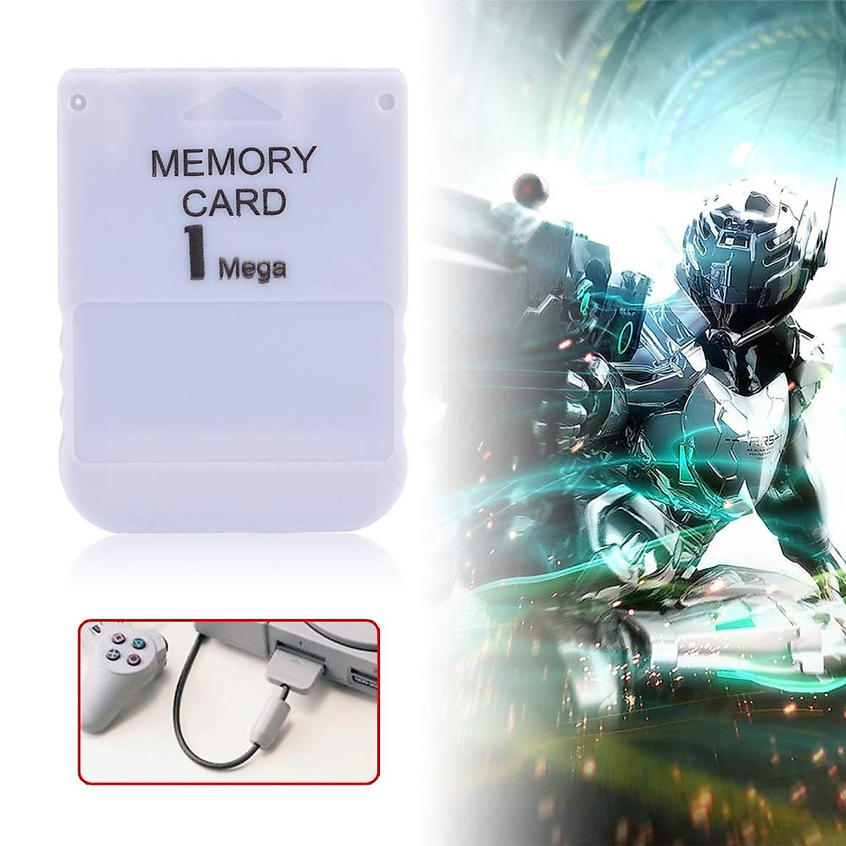 Richer-R Memory Card, PS1 Memory Card 1MB Memory Card Stick for Playstation 1 One PS1 Game