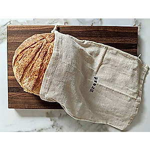 Set of 2 Extra Large Farmhouse Natural Linen 12"x15" Artisan Boule Bread Bags, Reusable Drawstring Bag for Homemade Bread Storage, Perfect for Bakers, House Warming, Reusable Food Storage
