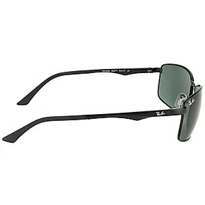 Ray-Ban Men's RB3498 Rectangular, Black & Green, 61mm