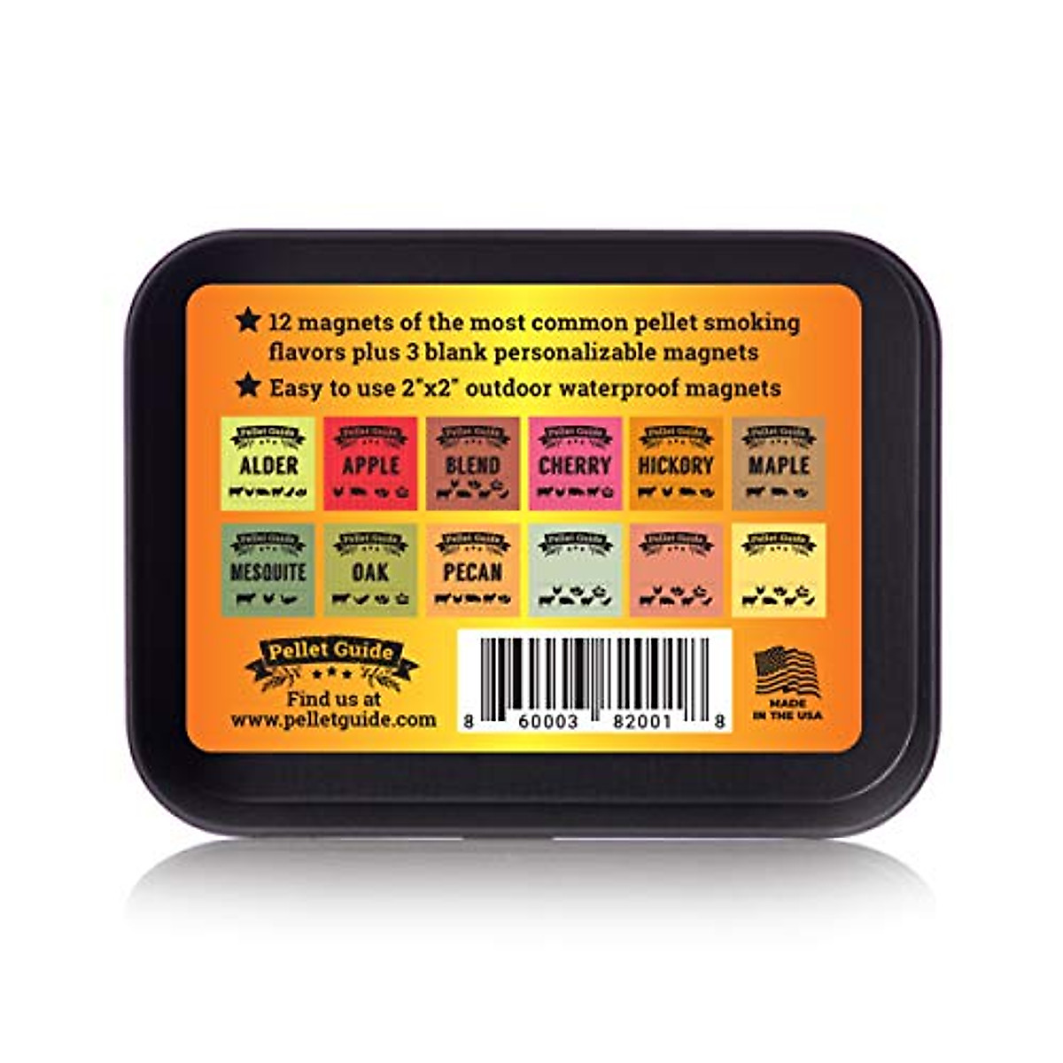 Pellet Magnets, Set of 12, to Help You Remember The Flavor of Pellet You Used Last in Your Smoker.