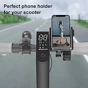M365 Pro Scooter Phone Mount, Segway Ninebot Adjustable Handlebar Phone Holder, Fits All iPhone's, Samsung Galary,iPhone 12 Pro Max,13 Pro,11,X, All Cellphone 3.5-7inches, 360° Rotation