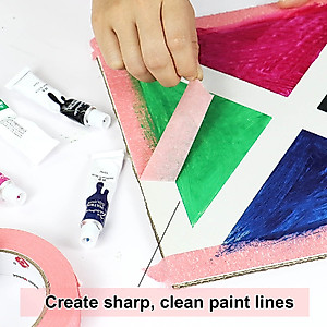 BOMEI PACK Pink Painters Tape 0.94-Inches x 55 Yards (3-Pack), Painters Masking Tape Bulk - Sharp Edge Line Technology, Produces Sharp Lines | Residue-Free and Artisan Grade Wall Trim Tape