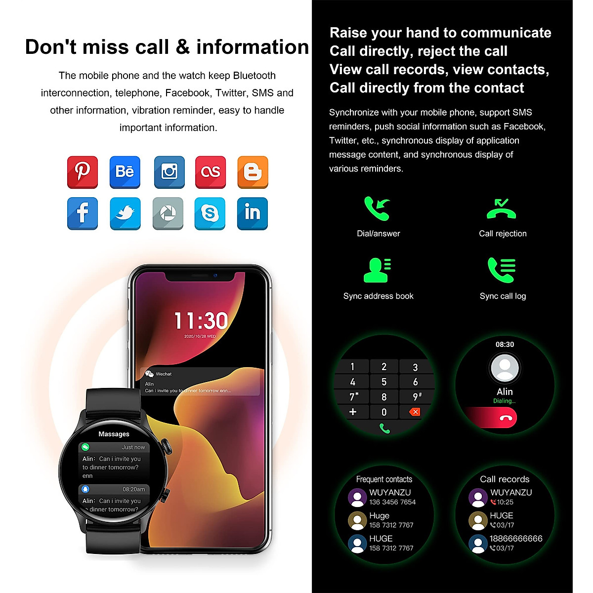 HANDA HK8 Pro Smart Watch for Men Women, Fitness Tracker Smartwatch with Always-on AMOLED Screen Heart Rate Sleep Monitor Pedometer Bluetooth Call IP68 Waterproof Activity Tracker (Silver), 1.36 inch