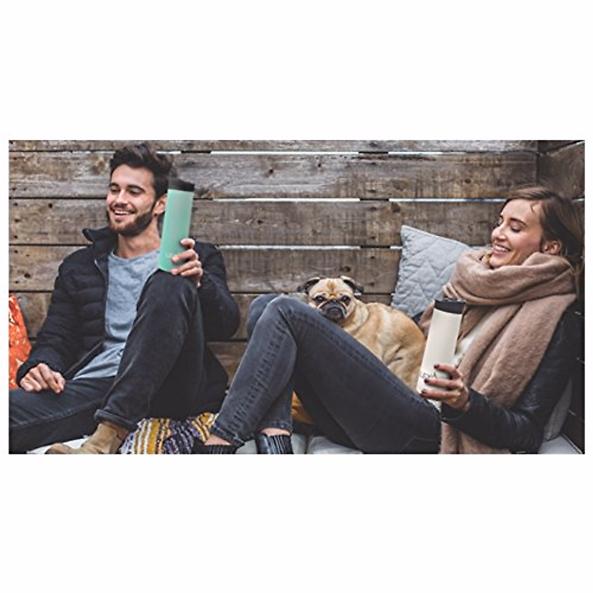 LEXO Temperature Regulating Smart Travel Mug - Flip Top Lid (Black, 16. oz.)