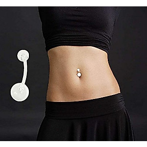 CrazyPiercing Transparent 14 Gauge Clear Acrylic Belly Button Ring Retainer (8 PCS)