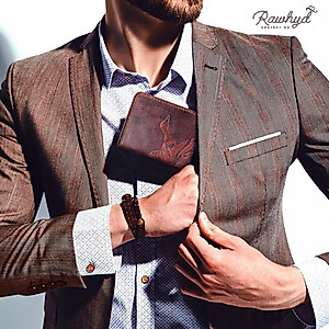 Mallard Duck Wallet - Full-Grain Leather Long Wallets for Men - RFID Blocking Long Bifold Wallet - Mens Leather Wallets w/ 8 Card Slots & Money or Checkbook Sleeve - Great Duck Hunting Gifts for Men