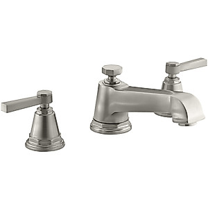 KOHLER T13140-4A-BN Pinstripe® Pure Deck-mount bath faucet trim with lever handles, Vibrant Brushed Nickel