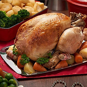 Stainless Steel Carving Tray Spiked Meat Dish with Spiked Caps Polished Non-Slip Serving Tray Turkey Pan for Slicing, Cutting, Chopping