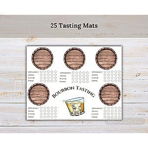 Bourbon flight tasting mat and guide sheet. Bourbon tasting guide for bourbon party. Bourbon placemats, Bourbon lover. Bachelor party games for bourbon party
