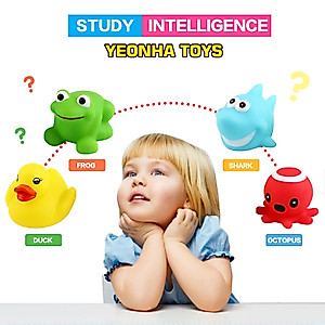 Yeonha Toys Bath Toy, Can Flashing Colourful Light(Big Style 4 Pack), Floating Bath Toy, Light Up Bathtub Water Tub Toy for Pool Shower Bathtime Bathroom Kid Boys Girl Toddler Child Baby Infant