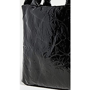 KASSL Women's Bag Pillow Small Leather Lacquer, Black, One Size