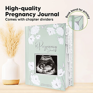 KeaBabies Pregnancy Journal, Pregnancy Announcements and Pregnancy Journal, Pregnancy Announcements - 80 Pages Hard Cover Pregnancy Book For Mom To Be Gift - Personalized Baby Gift, Baby Footprint Kit
