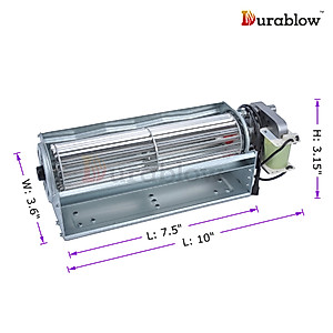 Durablow Fireplace Blower Fan HS-30000223 + IR Heating Element HS-30000216 Replacement for Heat Surge, Real Flame Twinstar Electric Fireplace