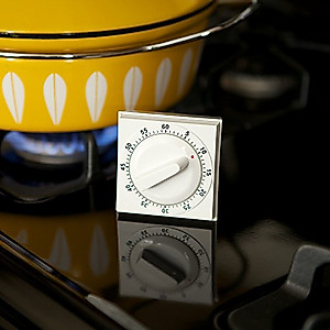 Fox Run Square Timer, 2 x 2.75 x 3 inches, White