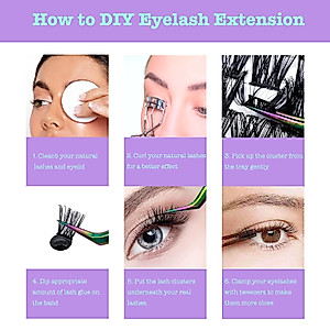 Brown Lash Clusters Blonde Lash Extension 96pcs Light Brown Cluster Lashes D Curl 8-16mm Wispy Individual Lashes With Clear Lash Band Eyelash Extension Clusters By DAODER(Brown Lash Cluster 007)