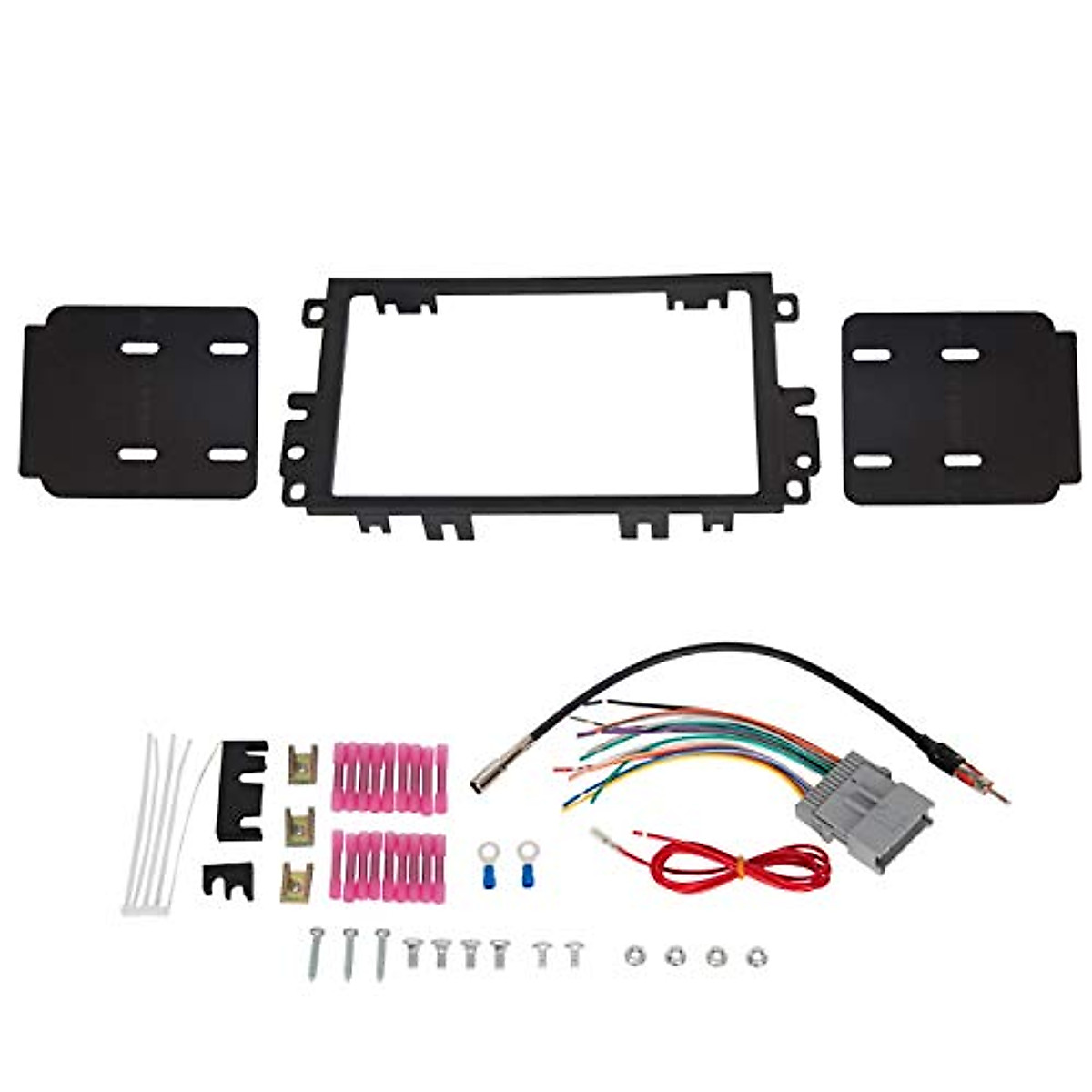 ECOTRIC Double Din Car Stereo Radio Install Radio Bezel Dash Kit Trim Bezel W/Wire Harness Compatible with Select 1992-2012 Buick Chevy GMC- - Compatible Vehicles Listed Below