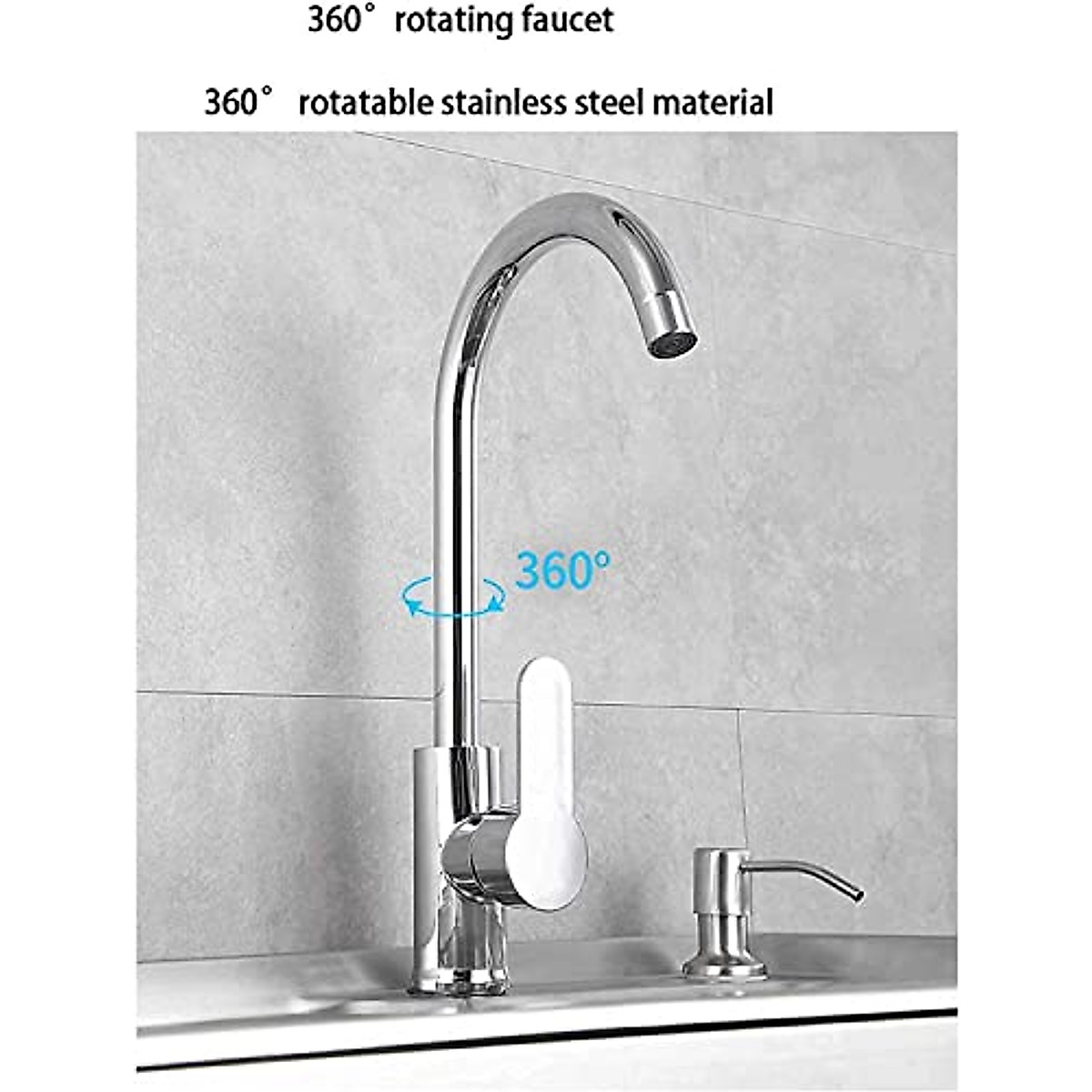 LANADO Kitchen sink, stainless steel sink for laundry, simple household laundry sink with faucet, suitable for hotel restaurant kitchens