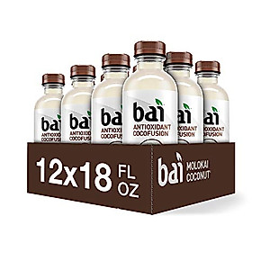 Bai Coconut Flavored Water, Molokai Coconut, Antioxidant Infused Drinks, 18 Fl Oz (Pack of 12)