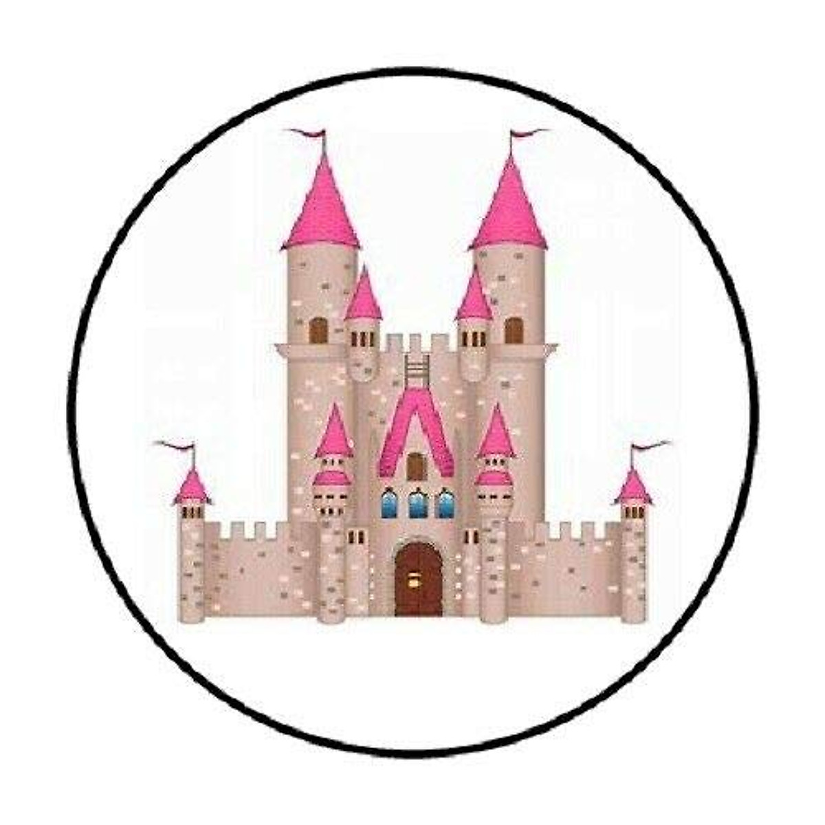 Seals Sticker HotSaleStore 48 Pink Castle !! Envelope Seals Labels Stickers 1.2" Round