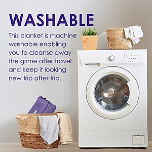 SAGEFINDS Airplane Travel Blanket | Compact Throw Blanket for Camping and Hiking | Converts into a Pillow | Travel Gift | Soft Jersey Knit | Fits in Backpack | Attaches to Luggage | Travel Essential