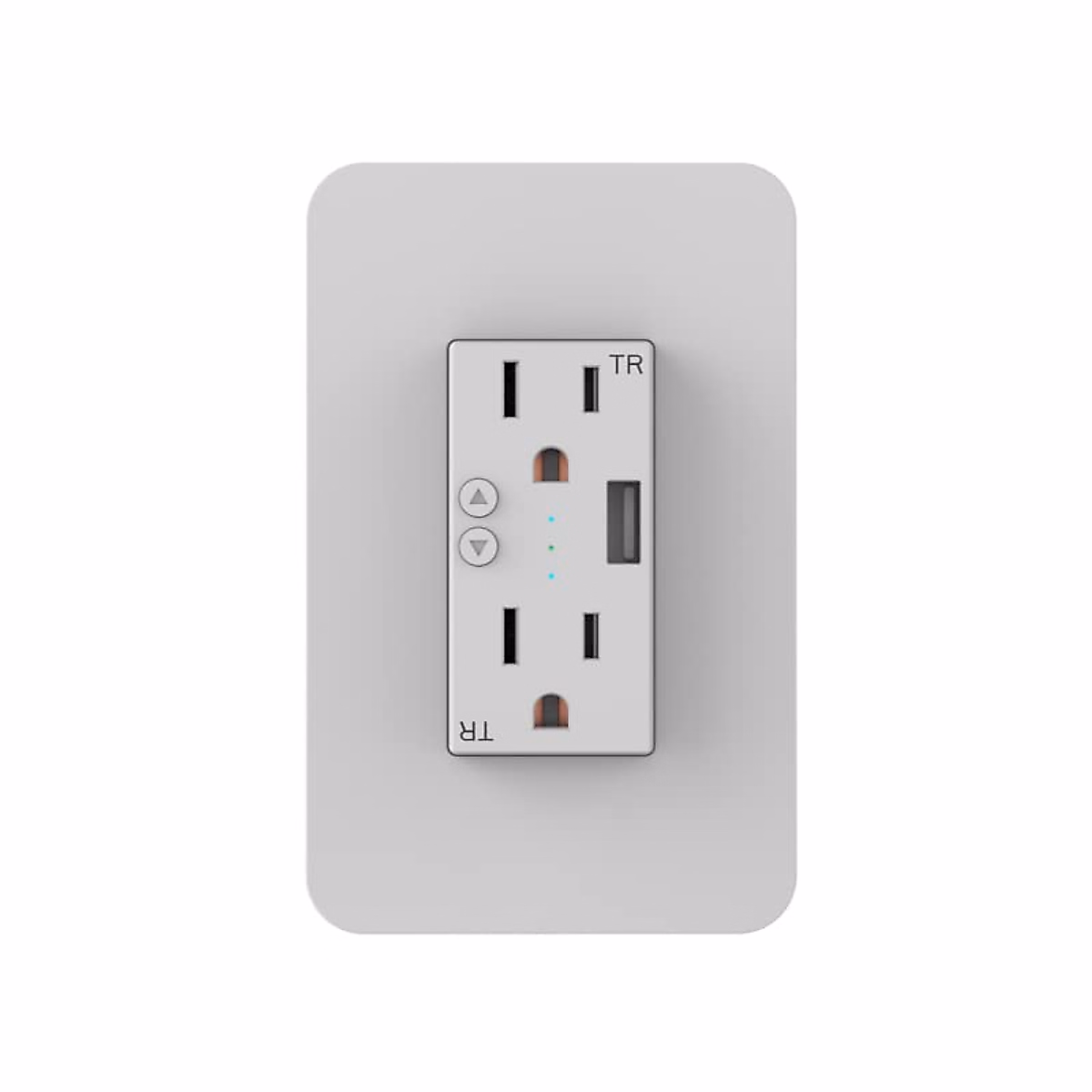 Nexxt Home Smart Wall Power Outlet with USB Ports