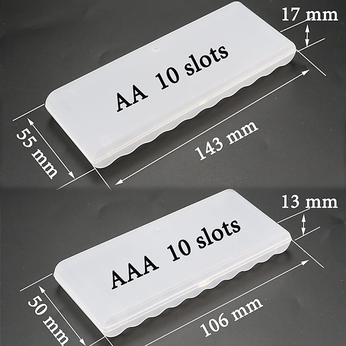 FULIN 2 Pack Battery Holder Organizer for 20 Counts AA Batteries and 2 Pack Storage Case for 20 Counts AAA Batteries