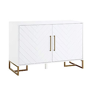 CosmoLiving by Cosmopolitan CosmoLiving Herringbone Unit, White Console