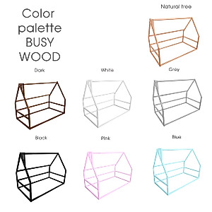 BUSYWOOD Kids Montessori Design Play Room- Toddler Floor Bed House Frame - Montessori Bed Twin - House Frame Toddler Bed (Model 1, Floor Bed)