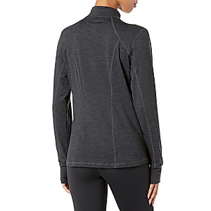 Amazon Essentials Women's Brushed Tech Stretch Full-Zip Jacket - Discontinued Colors, Black Space Dye, Medium