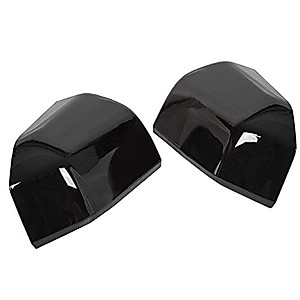 HECASA Top Half Upper Mirror Covers Skull Caps Replacement Compatible with 2015-2020 Ford F150 (Black, Pair)