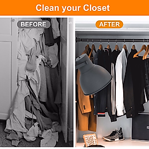 Closet Rod | 63-70 Inch Adjustable | 1.26 Inch Diameter | Heavy Duty Closet Rods for Hanging Clothes | Premium Metal Closet Poles for Closet, Wardrobes, Windows | Black