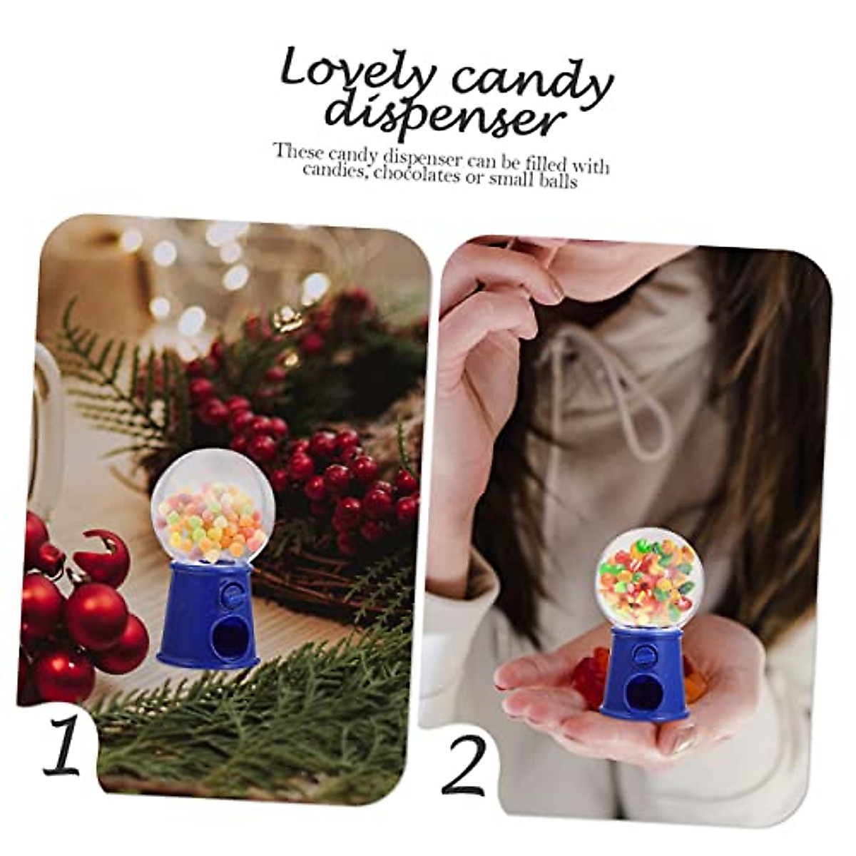 JOINPAYA 8pcs Mini Machine Mini Cake Containers A Vending Machine Mini Containers Gumball Machines Dispenser Machine Mini Gumball Dispenser Plastic Blue Money Bank Candy Box