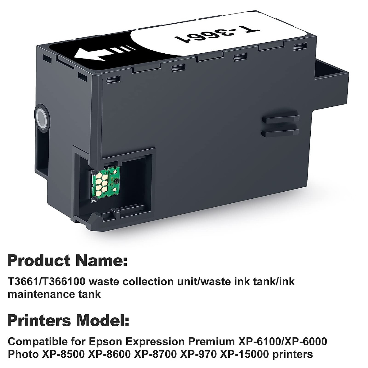 Xcinkjet T3661 T366100 Ink Maintenance Box for XP-15000 XP-6100 XP-970 XP-8700 XP-8800 XP-6000 XP-8600 XP-8500 Printer(2 Packs)
