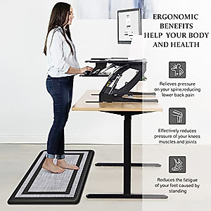 Mattitude Cushioned Kitchen mats,17.3"x 28",Non-Skid Waterproof Kitchen Rugs Ergonomic Comfort Standing Mat for Kitchen, Floor Home, Office, Laundry, Black