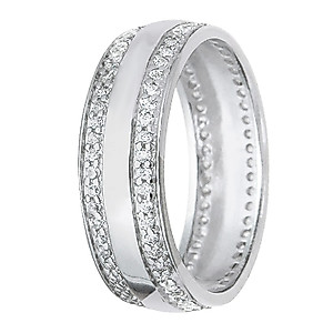 LaRaso & Co His Hers Sterling Silver TRIO Wedding Set Blue Opal White Topaz Gemstone Bridal Rings Him Her 9/6